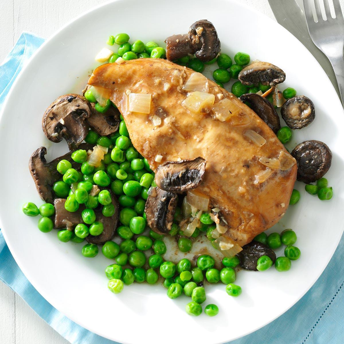🏅 Ricetta di pollo e piselli con funghi in pressione