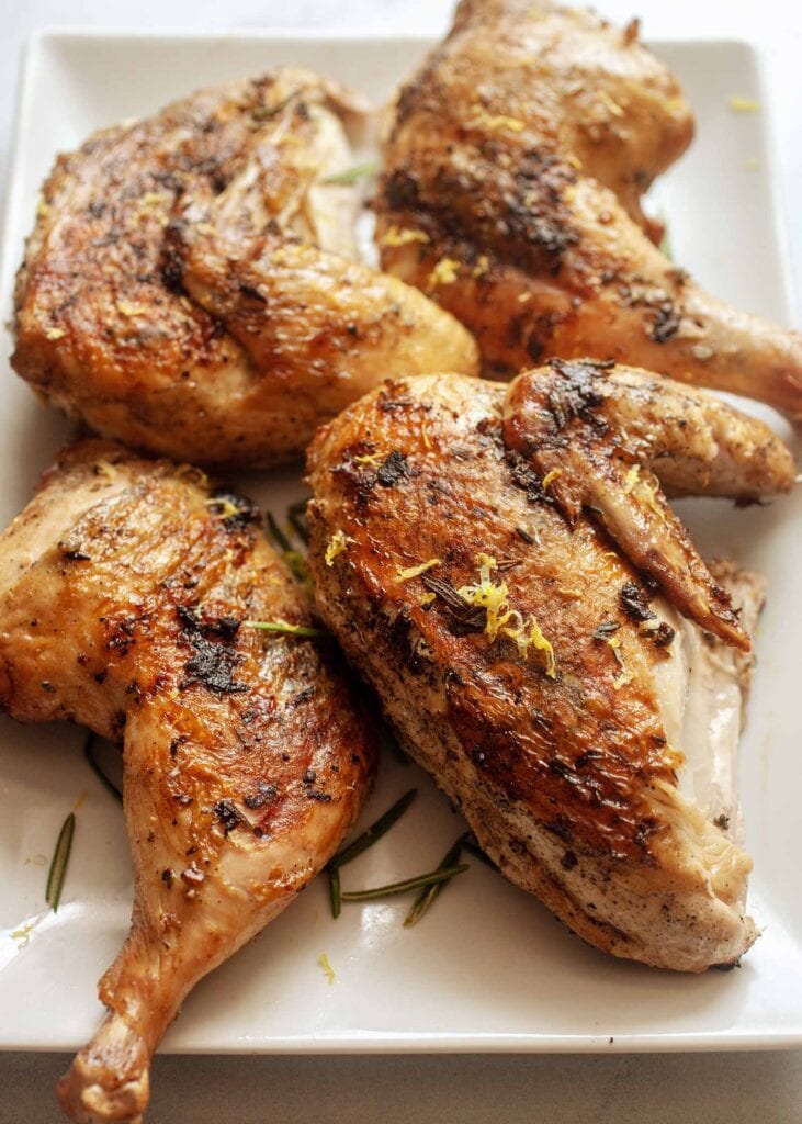 Grillad kyckling under en tegelsten